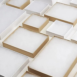 6 Pack Cotton Filled Brown Color Paper Cardboard Jewelry Necklace Bracelets Watch Gift and Retail Boxes Size 7 1/8" x 5 1/8" x 1 1/8" Inch - by R J Displays (Brown Kraft)