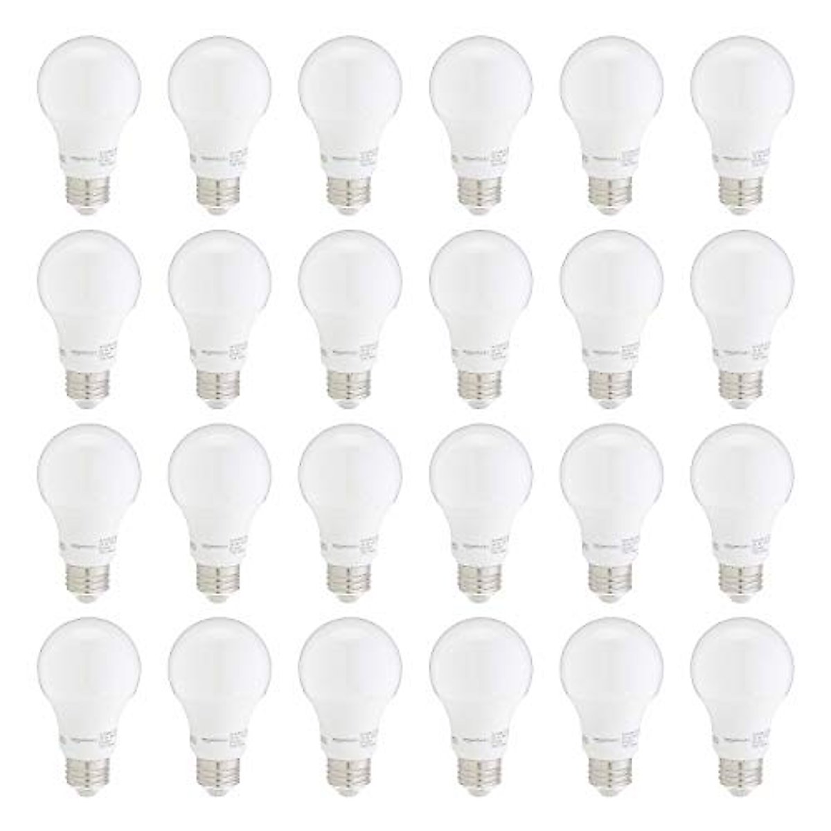 Amazon Basics 60W Equivalent, Daylight, Non-Dimmable, 10,000 Hour Lifetime, A19 LED Light Bulb | 24-Pack