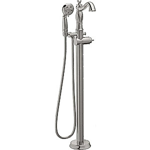 Delta Faucet Cassidy Floor-Mount Freestanding Tub Filler with Hand Held Shower, Stainless T4797-SSFL-LHP (Valve and Handle Sold Separately)