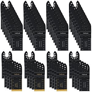 Guhiwuk 55PCS Oscillating Saw Blades, Quick Release Titanium Multitool Blades for Wood Plastics Metal, Universal Multi Tool Oscillating Blades Kits Fit Dewalt Milwaukee Ryobi Makita Rockwell Fein