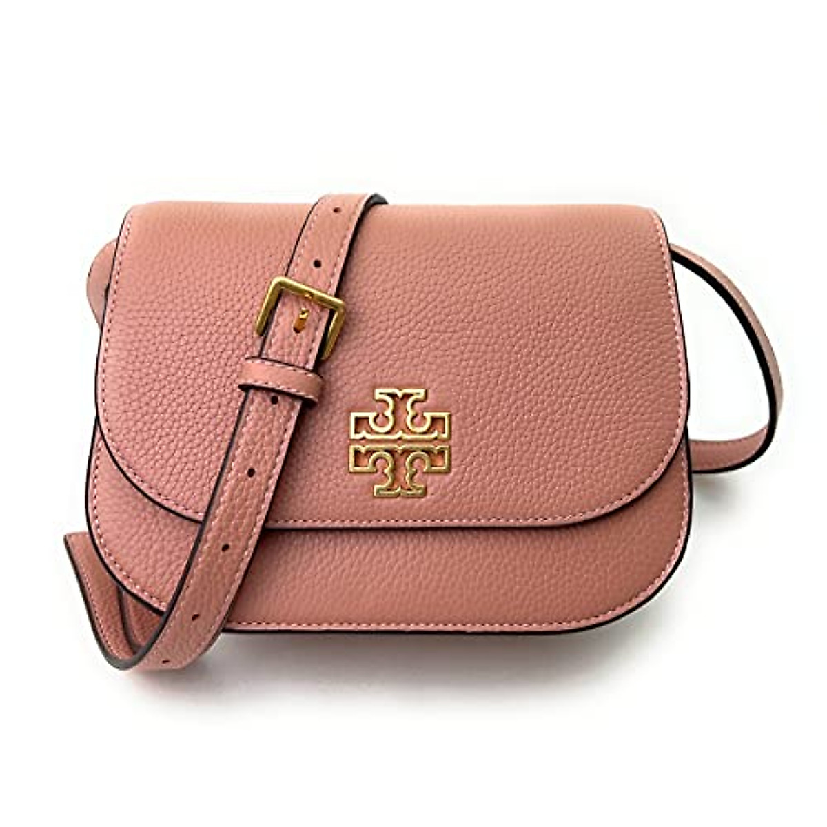 Tory Burch Britten Small Saddle Bag (Pink moon)