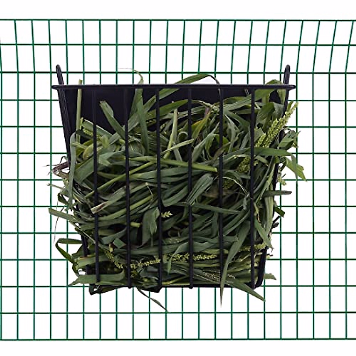 jezmozo Pet Hay Feeder for Rabbit Guinea Pigs Chinchilla Bunny Small Animal Basket with Hook Metal Grass Holder (1 Piece)