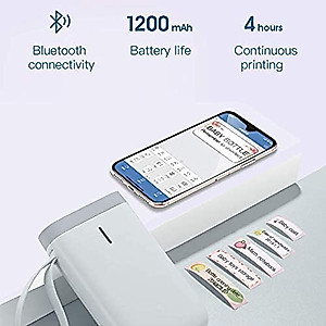 Label Maker with 6 Rolls Tape NiiMbot D11 Portable Wireless Connection Label Printer, NIIMBOT Mini Label Maker Machine