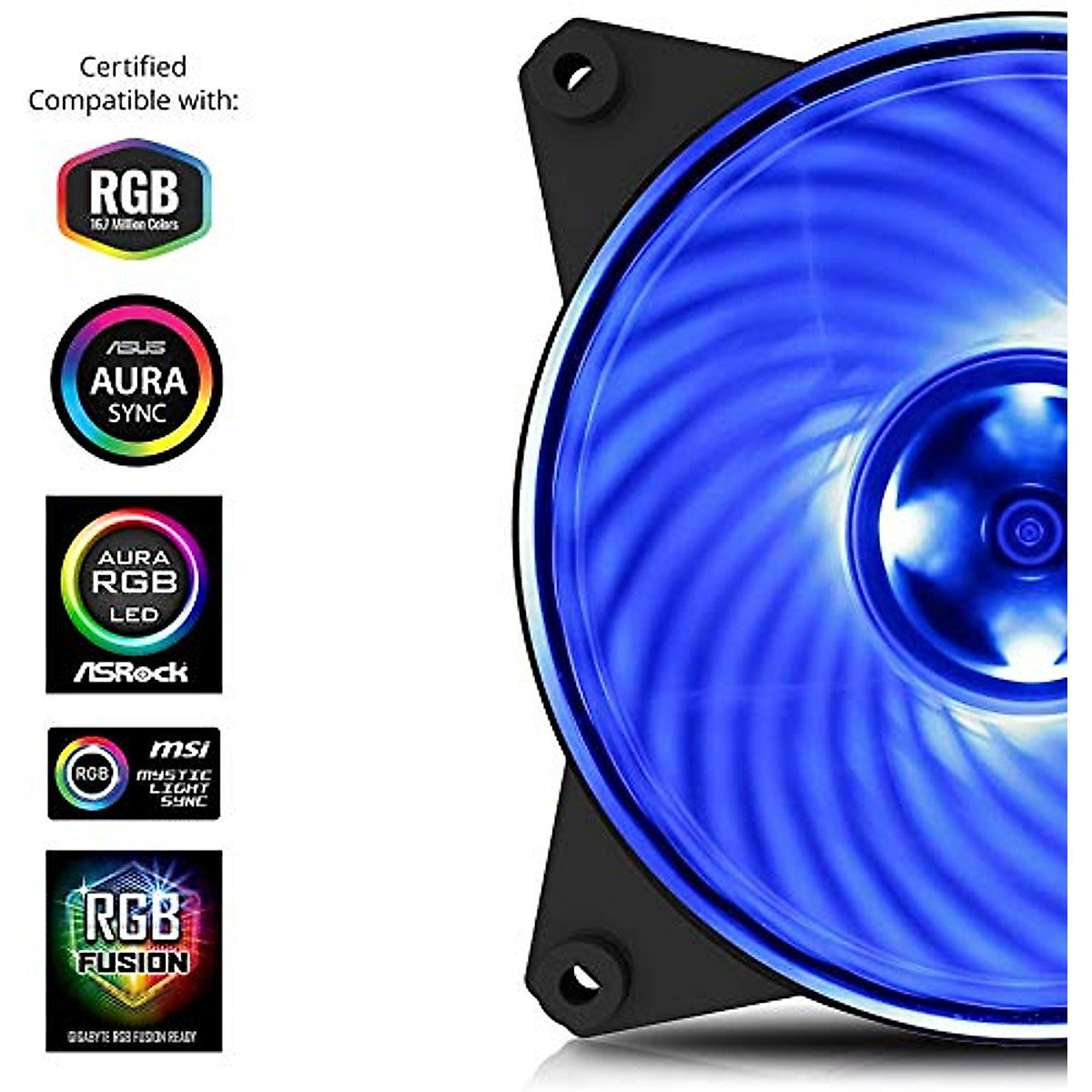 Cooler Master MasterFan Pro 140 Air Pressure RGB- 140mm Static Pressure RGB Case Fan for 4-Pin 12V, Computer Cases CPU Coolers and Radiators