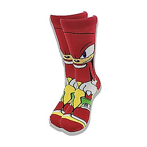 Sonics Game Knuckles Character Design Crew Socks