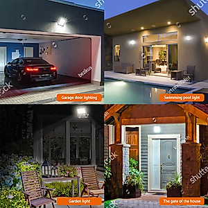 Richarm Solar Flood Lights Outdoor Remote Control Solar Power Led Lights 10W 500LM 25 LEDs IP65 Waterproof Solar Wall Lamp Floodlights for Gutter Shed,Business Sign