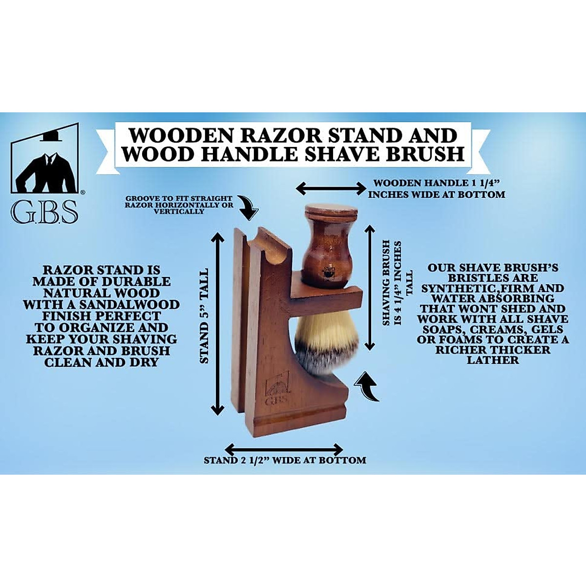 G.B.S Complete Men’s Wood Shaving Set