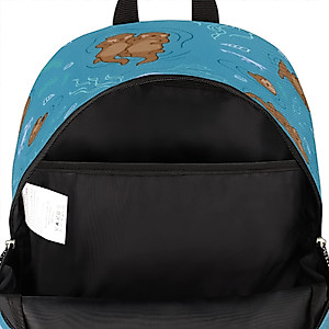 TropicalLife Sea Animal Otter School Backpack for Men Women, Laptop Backpack Bookbag for Students College Business Travel with Chest Strap 16.7 Inch