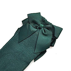 EPEIUS Baby Knee High Socks Newborn Girls Socks with Bow Uniform Tube Stockings Baby Long Socks for 0-3 Months,6 Pairs Pack,Black/White/Grey/Duty Pink/Wine/Green