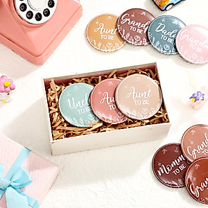 Loetere 10 Pcs Baby Shower Pin Back Buttons Mommy Daddy Aunt Uncle Grandma Grandpa to Be Baby Shower Party Favors Badge Gift, 2.2 Inch (Boho Rainbow)