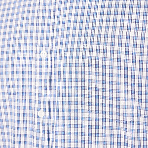 Amazon Essentials Men's Regular-Fit Long-Sleeve Casual Poplin Shirt, Blue White Checked, X-Large