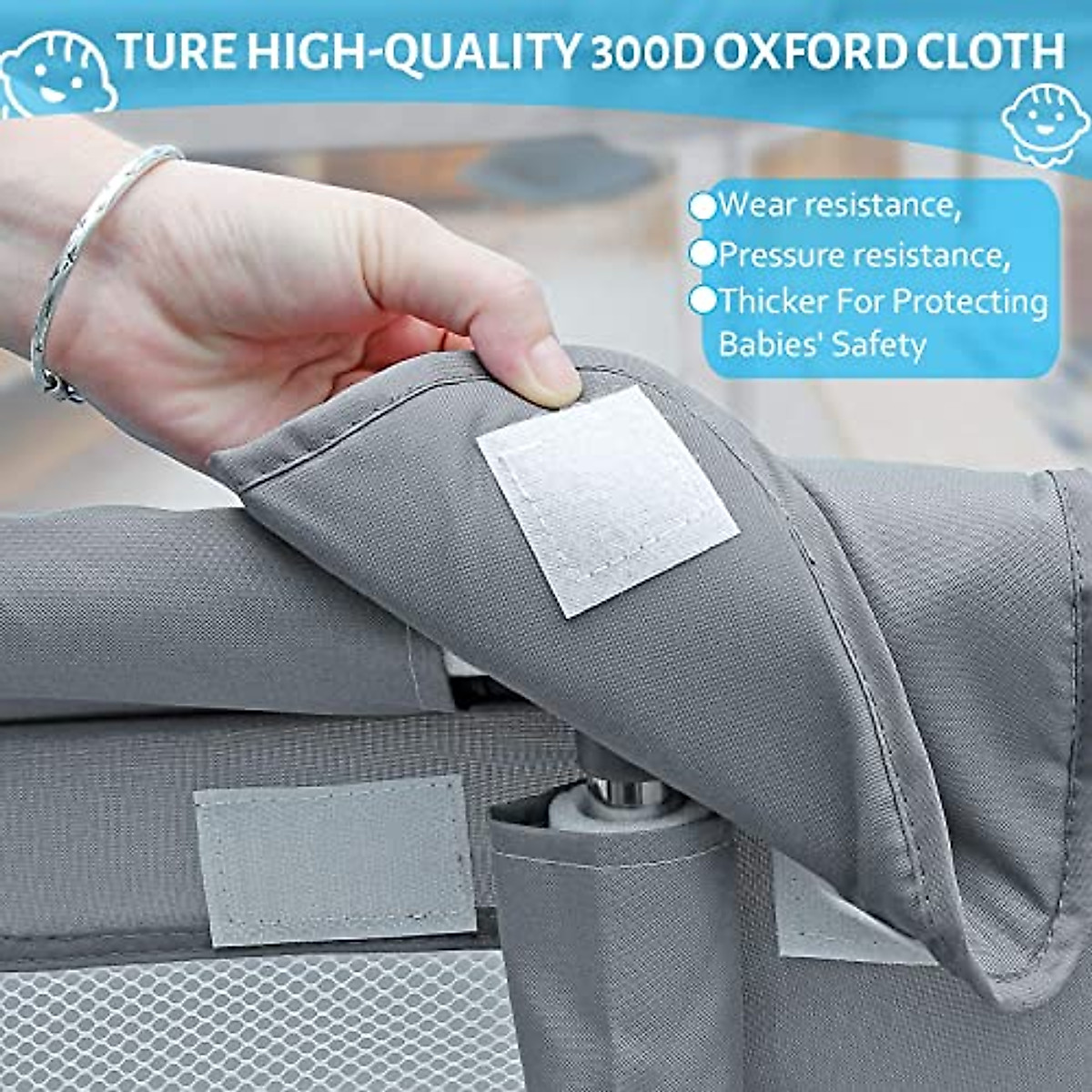 HyperEden Baby Playpen, Playpen for Babies and Toddlers, Extra Safe with Anti-Collision Foam Playpens for Babies, Indoor & Outdoor Playard for Kids Activity Center with Gate, Large Anti-Fall Playpen