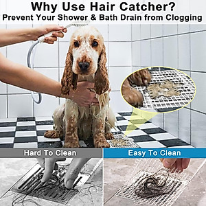 Disposable Shower Drain Hair Catcher 4.3'' Mesh Stickers, Bathroom, Laundry, Bathtub, Kitchen, Sink, for Human and Pet Hair Not Rot Anti-Blockage (20)