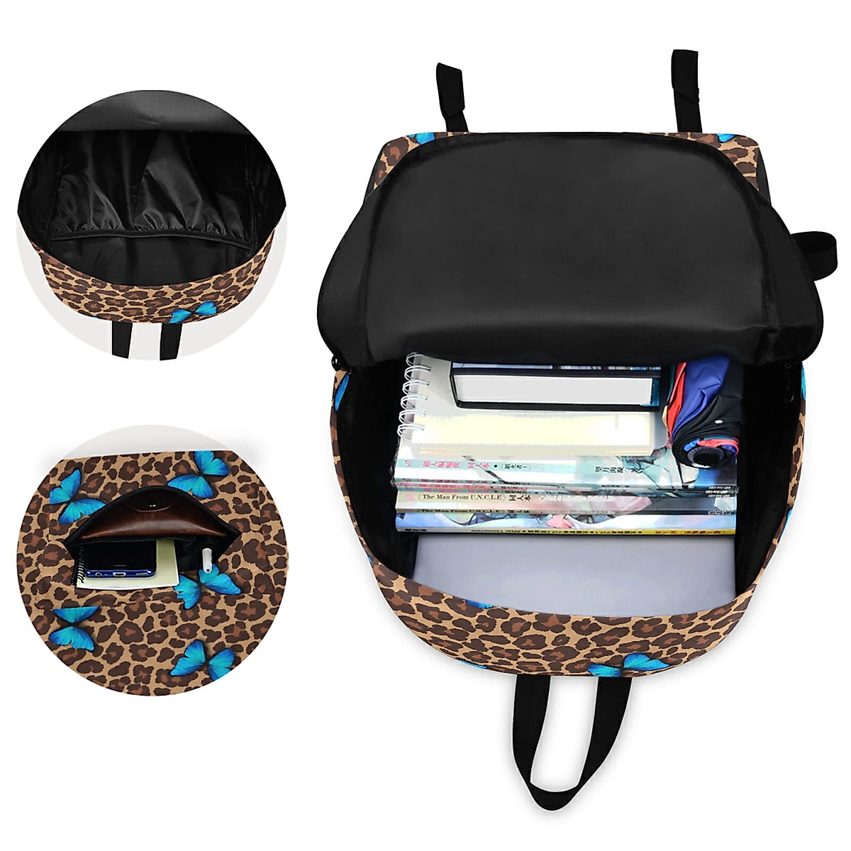 Leopard Cheetah Backpack, Travel Rucksack Lightweight School Bookbag Daypack for Adults Teen Students Boys Girls