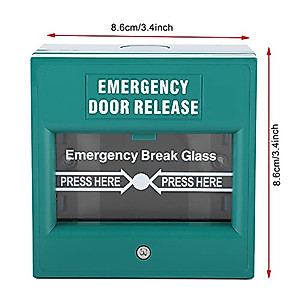 Broken Glass Fire Emergency Exit, Door Emergency Exit Fire Alarm Button Release Safety Button for Home/Business Security Fire Emergency Box