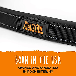 Mighty Paw Dog Collar - Padded Comfort - Neoprene Lining - High Visibility Reflective Threading - Weatherproof Nylon - Buckle Adjustable Dog Collar - Comfortable Dog Collar for All Dog Breeds