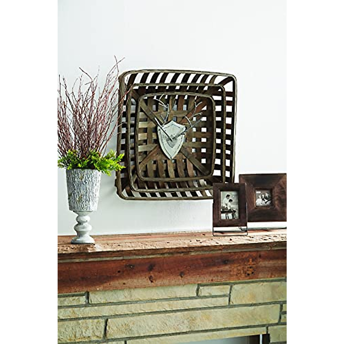 Mud Pie Set of 3 Tobacco Baskets, One Size, Brown