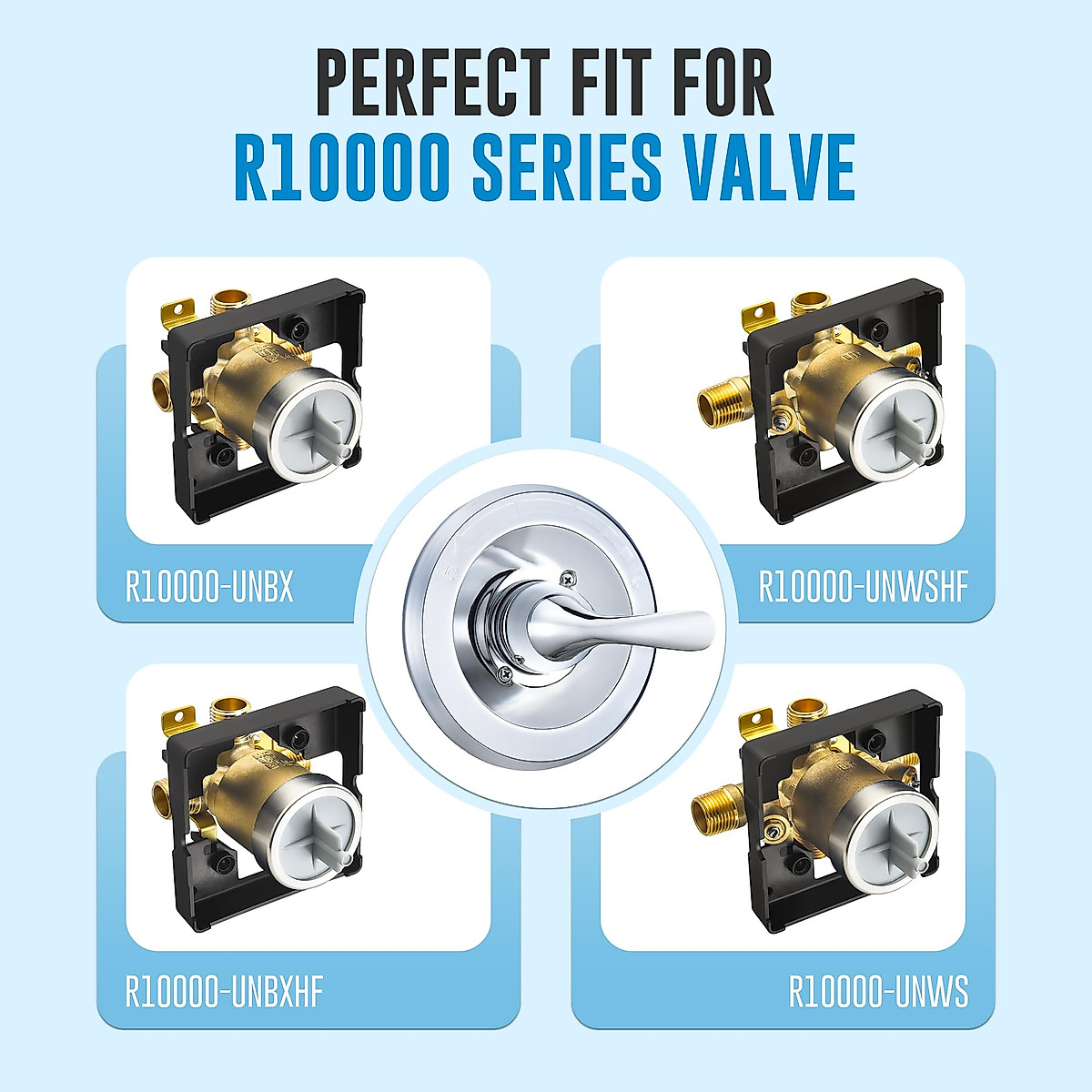 Replacement for Delta Classic 13 Series Single-Function Trim Kit, T13020 Chrome Shower Handle, Fit Delta Shower Valve R10000 Series (Cartridge Included)