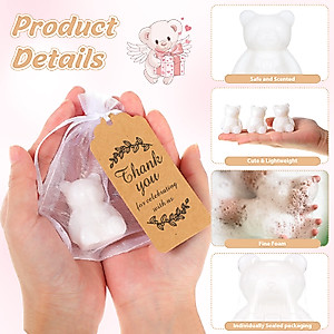 50 Pack Bear Soap Favors White Baby Shower Soap Favors with Thank You Cards and Packaging Bags for Boys Girls Kids Baby Shower Decoration Guest Gift Supplies