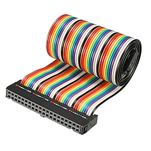 Tool parts IDC Rainbow Wire Flat Ribbon Cable 40 Pins 50cm Length 2.54mm Pitch Type-C
