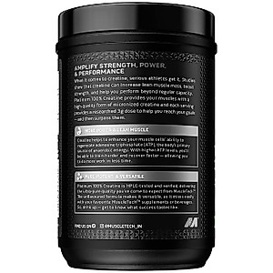 Creatine Monohydrate Powder | MuscleTech Platinum | Pure Micronized | Muscle Recovery + Builder for Men & Women | Workout Supplements | Unflavored (80 Servings)