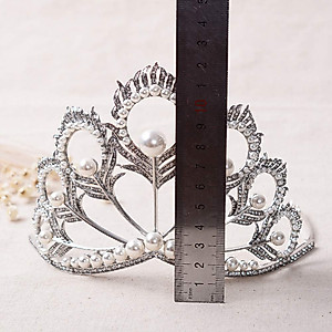 S SNUOY Prom Princess Crown Pearl Tiara Rhinestone Tiara Pageant Queen Crown Wedding Hair Jewelry