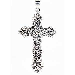 Jewelry Trends Sterling Silver X-Large Medieval Fleur de Lis Gothic Cross Pendant