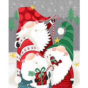 FlashPhoenix Quality Sewing Fabric - Christmas I'll Be Gnome Cute Gnomes Holiday 100% Cotton by 36 x 44 Inch Panel