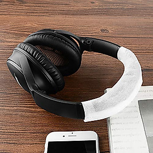 Geekria 10 PCS Disposable Headband Cover/Hook and Loop Headband/Headband Protector Compatible with Bose QuietComfort 35 II, QC35 II Gaming, QC35, QC25, QC15 Headphones (White)
