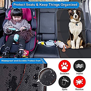 Car Seat Protector, XL Thickest Padding Auto Car Seat Protectors for Child Baby Car Seat with Storage Pockets, Vehicle Dog Cover Pad for SUV, Sedan, Truck, Leather and Fabric Car Seat, 2 Pack