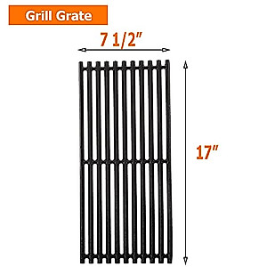BBQ Future 17" Grill Grates Replacement Parts for Charbroil Commercial TRU-Infrared Gas Grills 463355220 463242516 463243016, Cast Iron Cooking Grid for Charbroil 463243016 463246018 G474-0017-W1