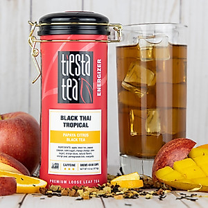 Tiesta Tea - Black Thai Tropical | Mango Citrus Black Tea | Premium Loose Leaf Tea Blends | High Caffeinated Black Tea | Make Hot or Iced Tea & Brews up to 50 Cups - 4.5oz Refillable Tin