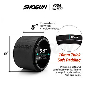 Shogun Yoga Wheel Roller for Back Pain Relief - Back Roller Wheel Stretching Device for Back Pain Relief - Back Cracking Wheel Perfect for Spine Stretching, Improved Flexibility & Mobility