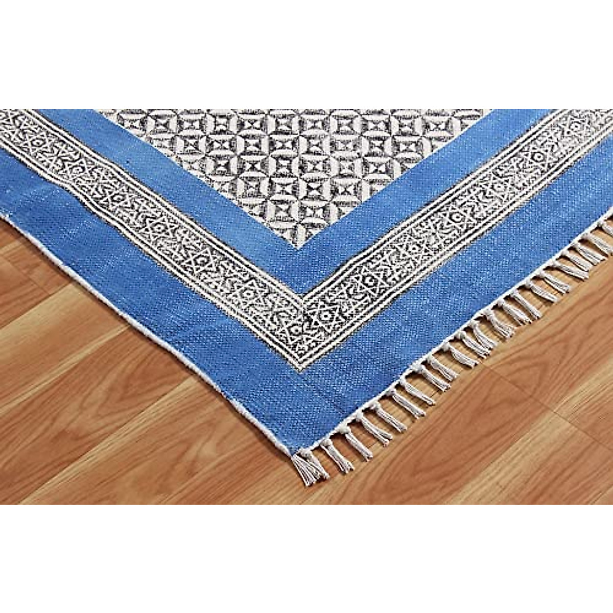 Blue Garden yoga mat Custom size rug Dining room rug Outdoor patio rug Indian handmade rug Square cotton rug Hallway runner rug Stair runner rug Rug for kitchen