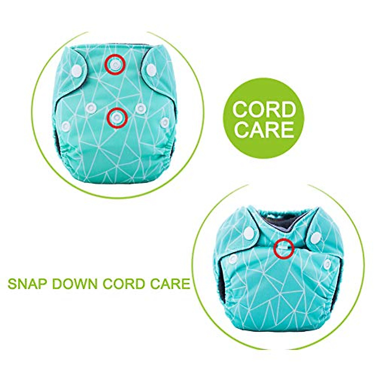 Thank u Mom Newborn Cloth Diaper All in One with Umbilical Cord Snap 6Pack (Nature Color)