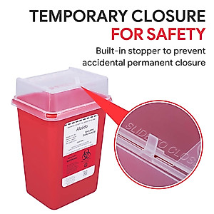 Sharps Container for Home Use and Professional 1 Quart (3-Pack) by Alcedo | Biohazard Needle and Syringe Disposal | Small Portable Container for Travel