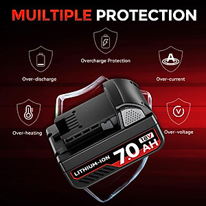 GROWFEAT 2Pack 7.0Ah 18V Battery Replacement for Milwaukee M-18 Battery, Compatible with Milwaukee 18V Battery and Tools