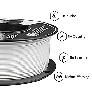 ERYONE PLA Plus Filament 1.75mm PLA+ 3D Printer Filament +/-0.03mm, 1kg (2.2lbs)/ Spool, White