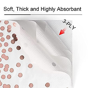 100-Pack Rose Gold Paper Cocktail Napkins for Party, 3 ply Luxury Beverage Napkins for Parties, Events and Family Gatherings Folded 5 x 5 Inches (ROSE)