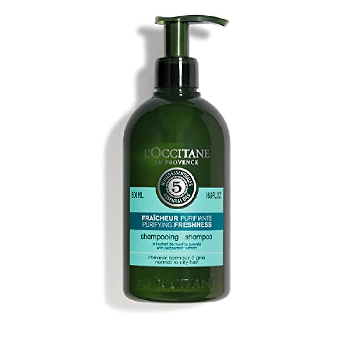 L'OCCITANE Purifying Freshness Shampoo 16.9 fl. oz.: Helps Reduce Excess Sebum, For Normal to Oily Hair, Without Silicone