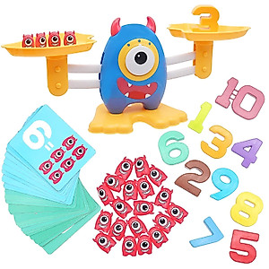KANKOJO Monster Balance Cool Math Game for Age 3-5, Toddler Learning Resources Number Blocks Preschool Games, Kids STEM Montessori Educational Toys Gifts for 4 Year Old Boys Girls