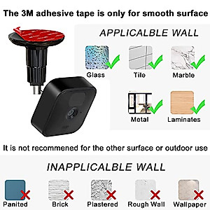 3PACK Screwless Wall Mount Bracket for Blink Outdoor & Indoor Camera Blink XT2,360 Degree Adjustable Strong Adhesive Mount，2 Ways Installation VHB Stick On or Screws, No Tools Needed, No Drilling