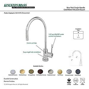 Kingston Brass KS8190NYL New York Water Filtration Faucet, Matte Black, 11.13 x 5.88 x 1.69