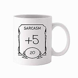 D&D Stats Mug - Sarcasm 11oz White Ceramic Coffee Mug - Dungeons and Dragons - RPG - DnD - Gift for Geeks