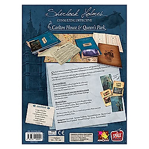 Sherlock Holmes Consulting Detective - Carlton House & Queen's Park Board Game - Captivating Mystery Game for Kids & Adults, Ages 14+, 1-8 Players, 90 Min Playtime, Made by Space Cowboys
