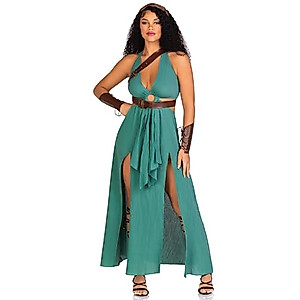 Leg Avenue Women's 4 Piece Warrior Maiden Costume, Green, Small