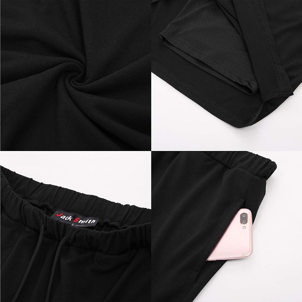 JACK SMITH Women's Athletic Skorts Skirts with Pockets Knee Length Sports Skirts for Running Tennis Golf Workout Shorts XXX-Large Black