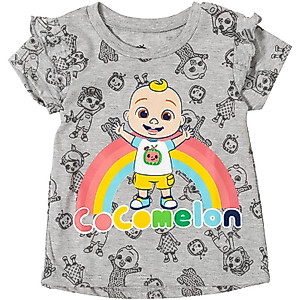 CoComelon JJ Infant Baby Girls Graphic T-Shirt and Leggings Outfit Set Grey 24 Months