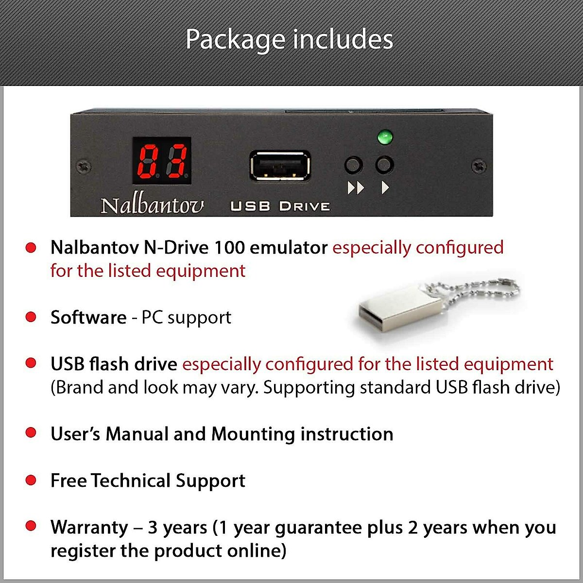 Nalbantov USB Floppy Disk Drive Emulator N-Drive 100 for Akai MPC-60 MK II (MPC60 MK2)
