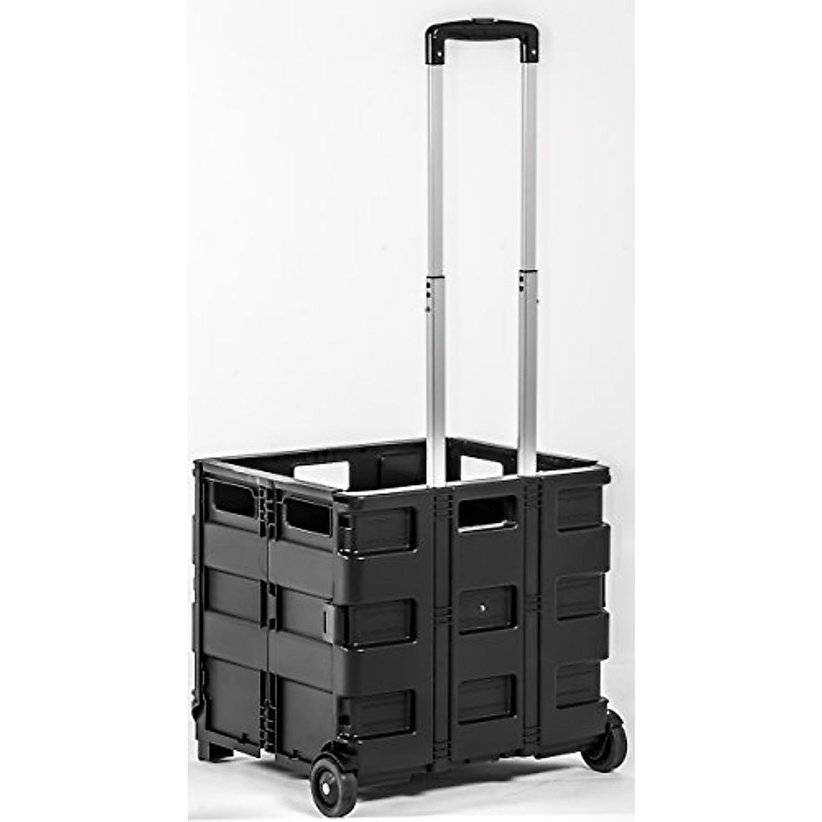 dbest products Quik Cart Topless without Lid Travel Portable Mobile Storage Collapsible Handcart Rolling Utility Heavy Duty, Black